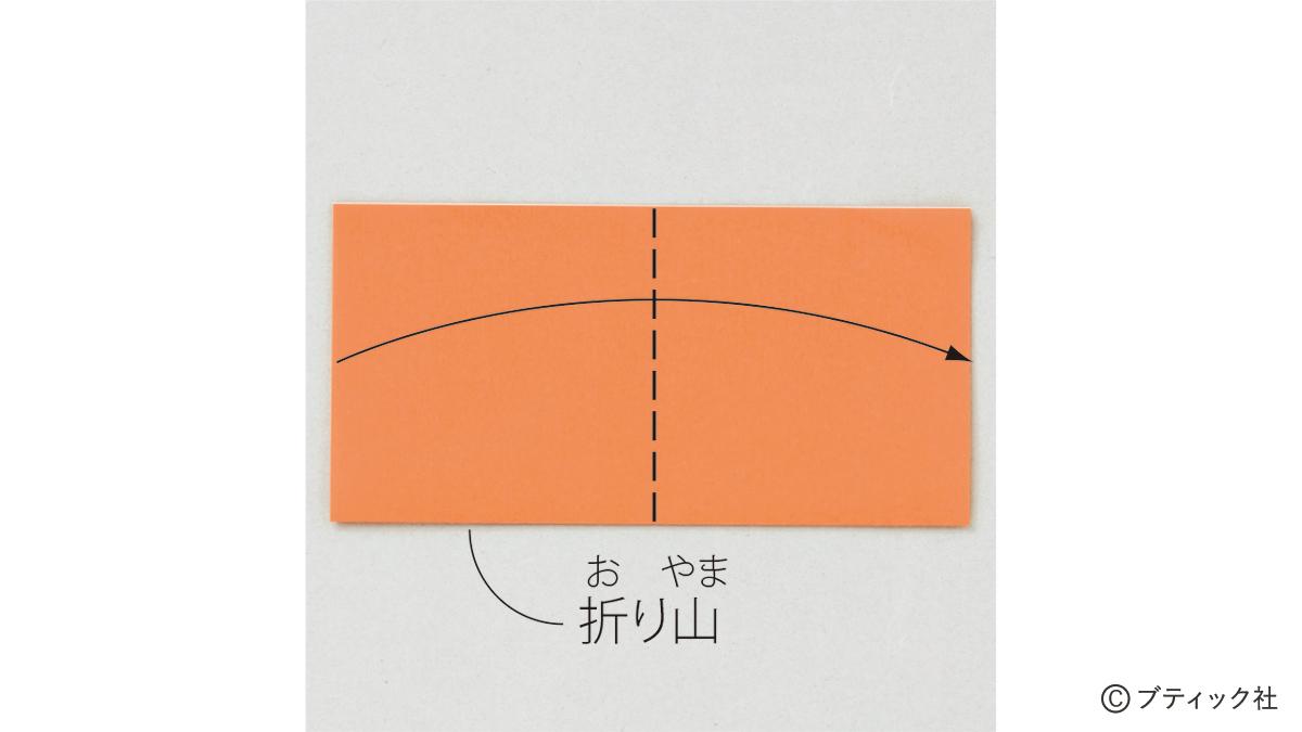 02 もう1度半分に折ります。